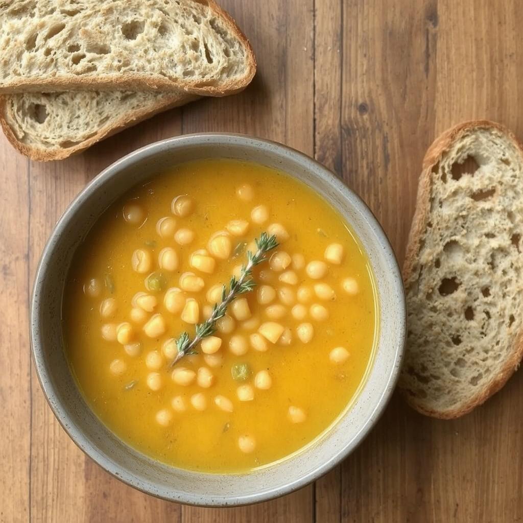 Klassisk suppe med gule erter, svineknoke og grønnsaker – en fyldig og ...