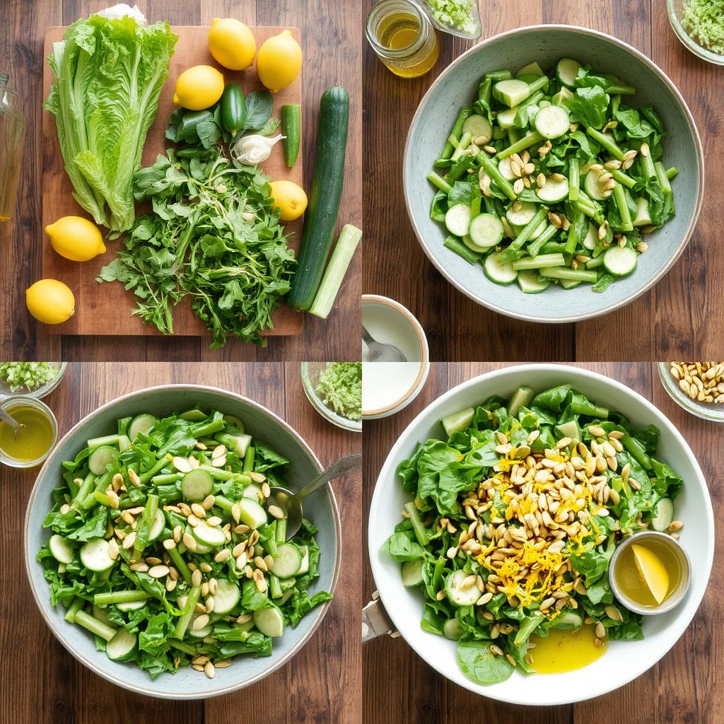 Frisk grønn salat med syrlig dressing – perfekt tilbehør eller lett ...